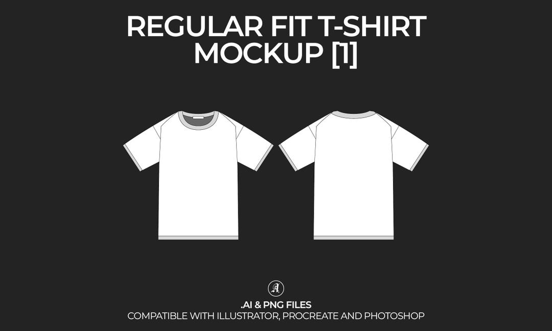 Regular Fit T-shirt Vector Mockup Streetwear and Fashion Tech Pack ...