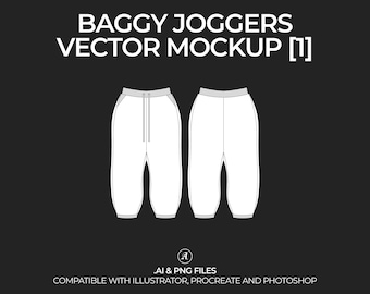 Streetwear Flared Joggers Vector Mockup Streetwear and Fashion Tech ...