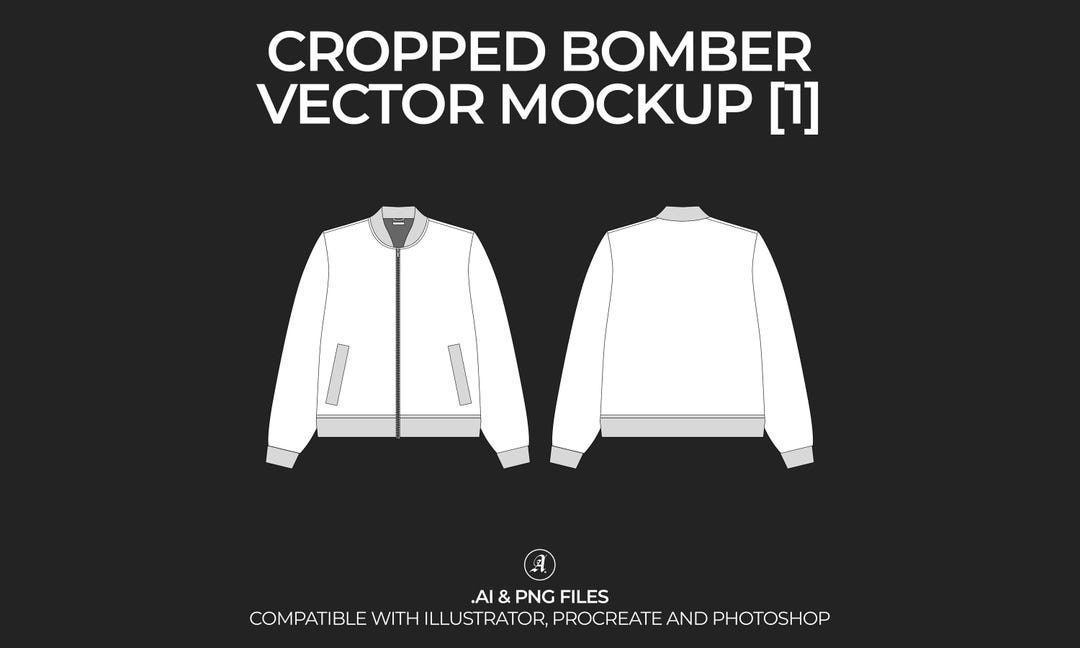 Cropped Bomber Jacket Vector Mockup: Fashion Tech Pack (digital File) - Etsy