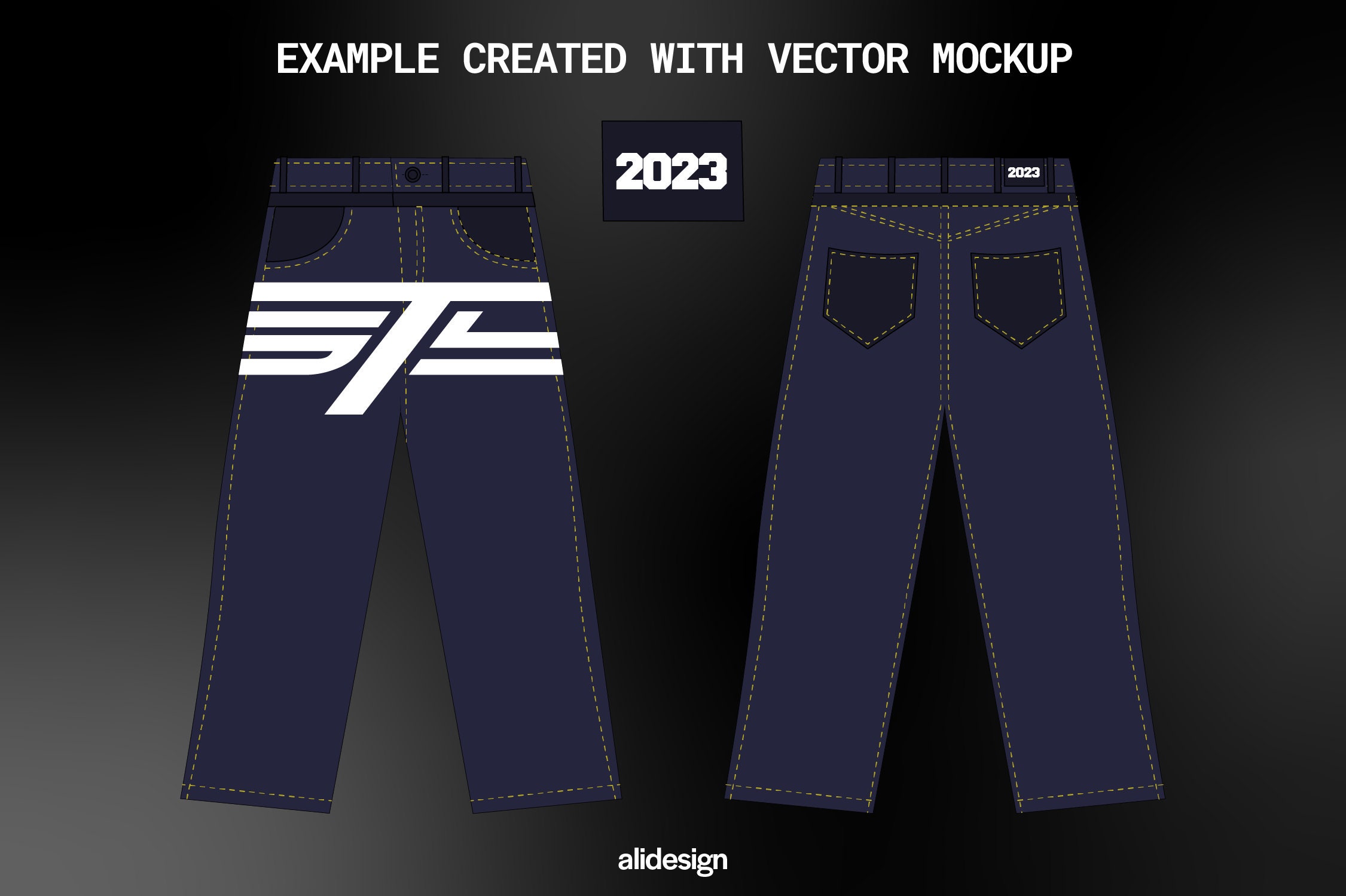 Streetwear Denim Jeans Vector Mockup Streetwear and Fashion Tech Pack ...