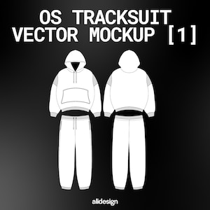 Streetwear Flared Tracksuit Vector Mockup Streetwear and Fashion Tech ...