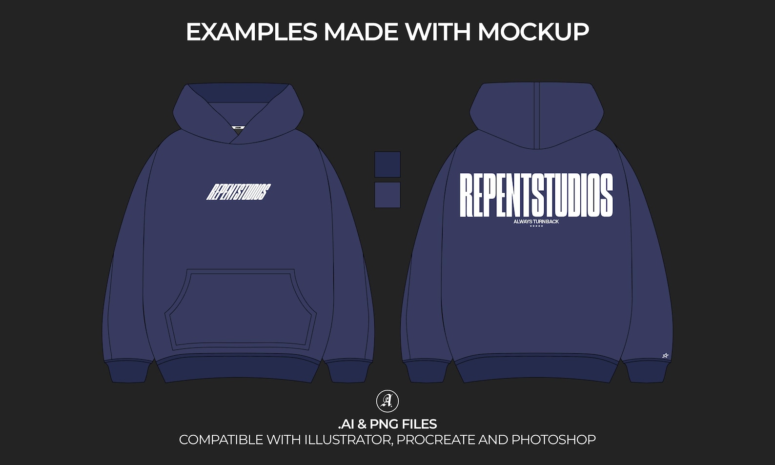 Oversized Hoodie Vector Mockup Streetwear and Fashion Tech Pack ...