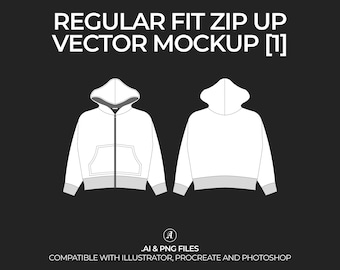 Streetwear Zip up Hoodie Vector Mockup Streetwear Hoodie Mockup Hoodie ...