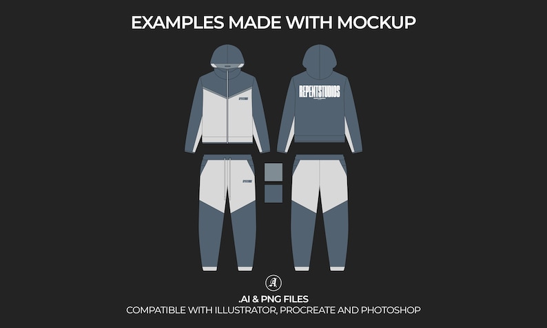 Nike Tech Style Tracksuit Vector Mockup and Fashion Tech Pack ...