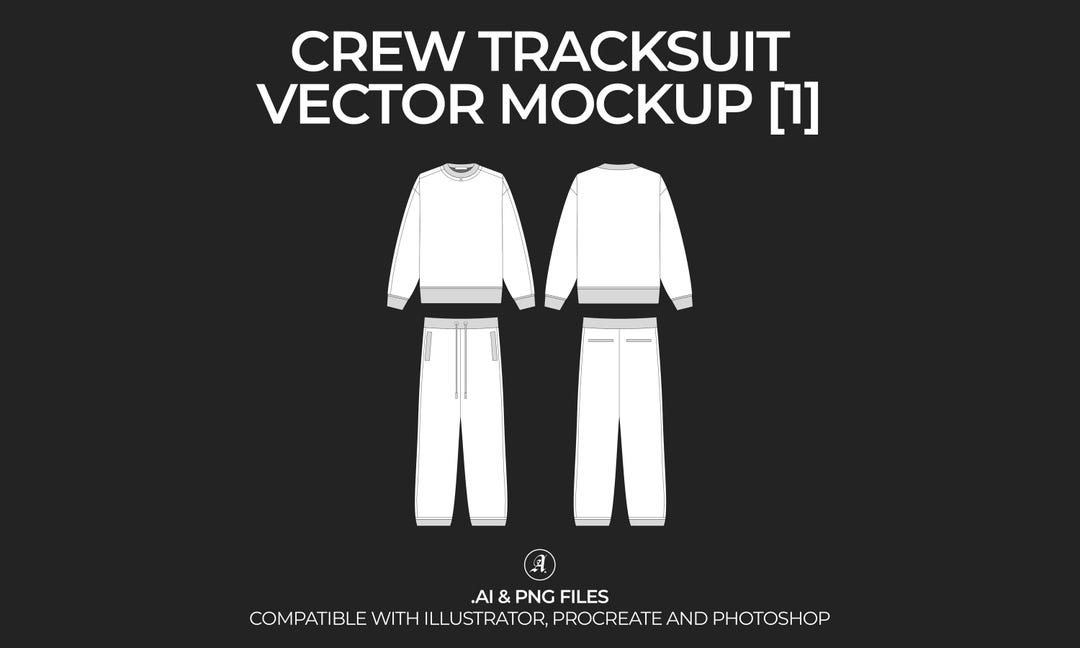 Crewneck Tracksuit Vector Mockup: Streetwear Tech Pack (digital File ...