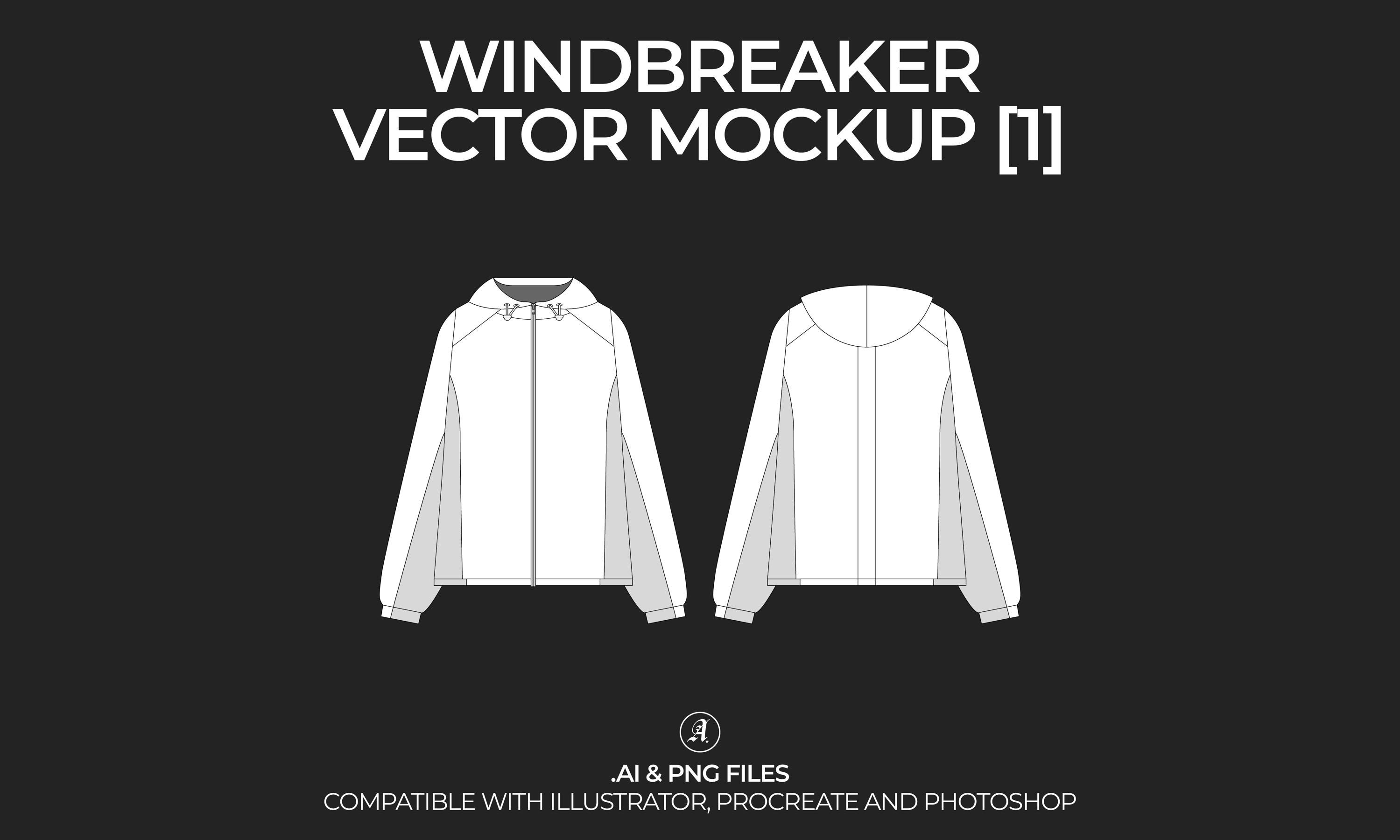 Windbreaker Jacket Vector Mockup – Fashion Tech Pack (digital File) - Etsy