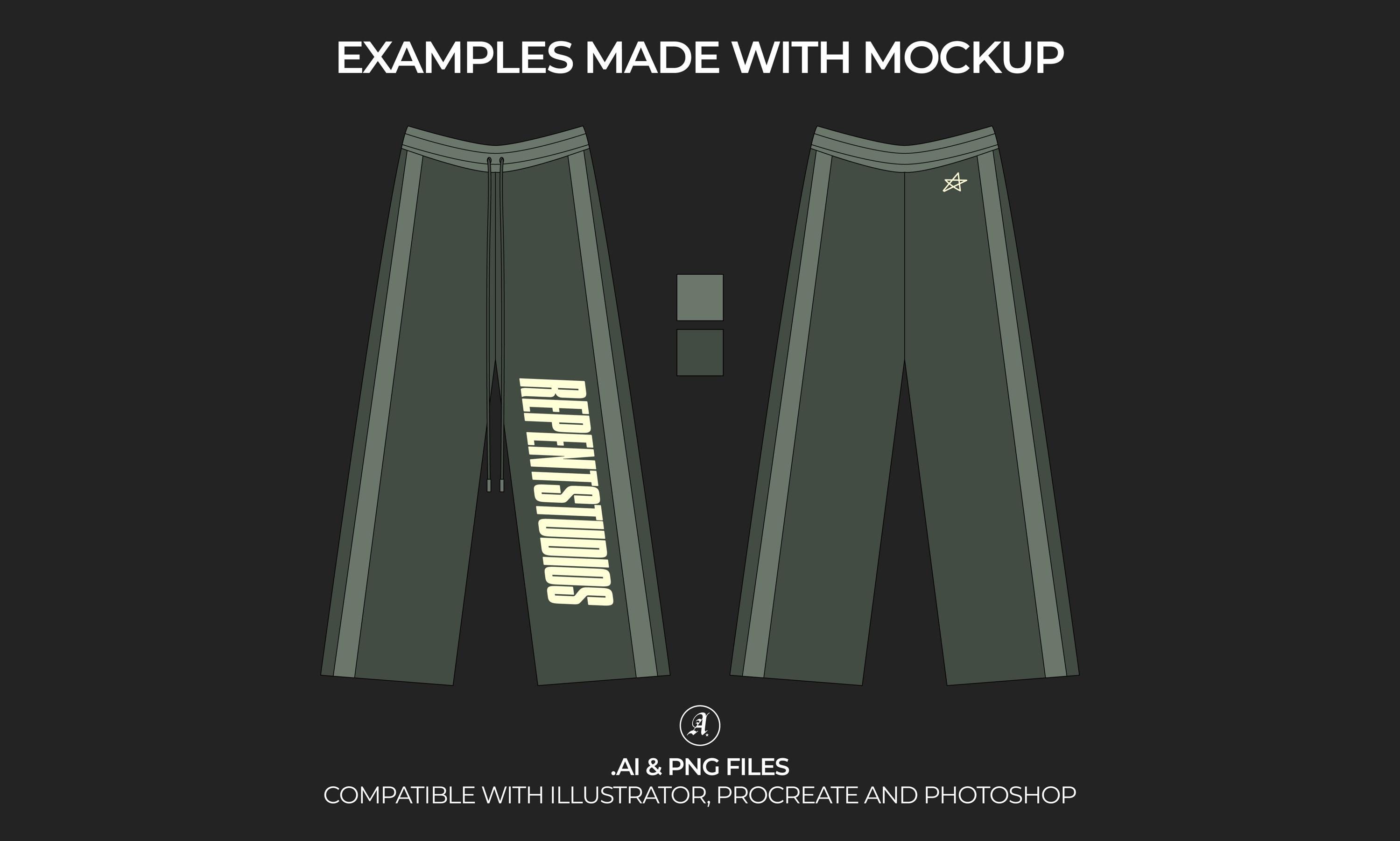 Wide Leg Joggers Vector Mockup: Streetwear Tech Pack (digital File) - Etsy