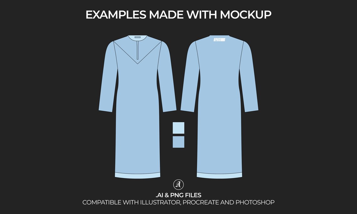 Omani Thobe Vector Mockup: Fashion Tech Pack (digital File) - Etsy