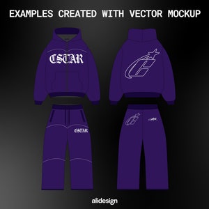 Streetwear Zip up Tracksuit Vector Mockup Streetwear and Fashion Tech ...