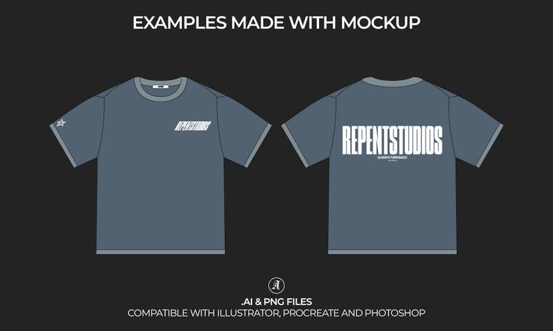 Oversized T-shirt Vector Mockup – Streetwear Tech Pack (digital File ...