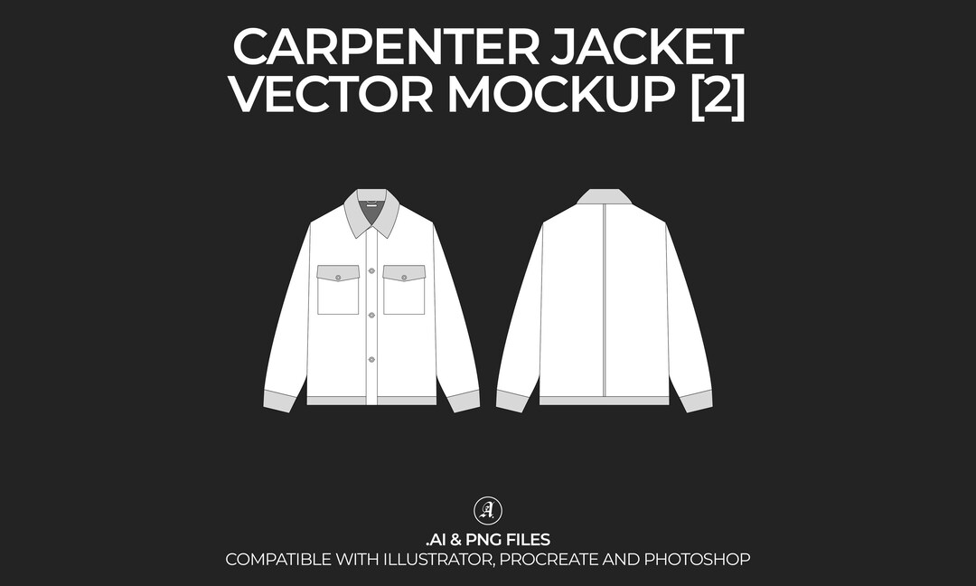 Carpenter Jacket Vector Mockup: Fashion Tech Pack (digital File) - Etsy