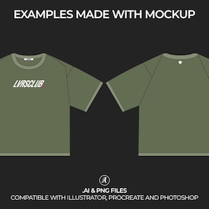 Cropped Boxy T-shirt Vector Mockup: Fashion Tech Pack (digital File) - Etsy