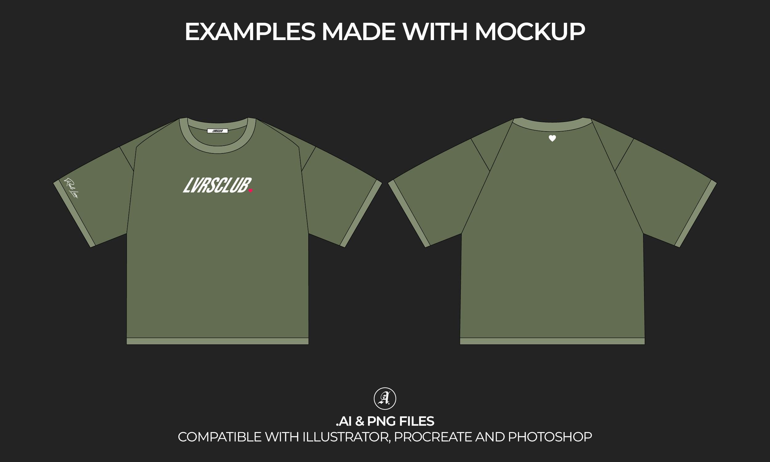 Cropped Boxy T-shirt Vector Mockup: Fashion Tech Pack (digital File) - Etsy