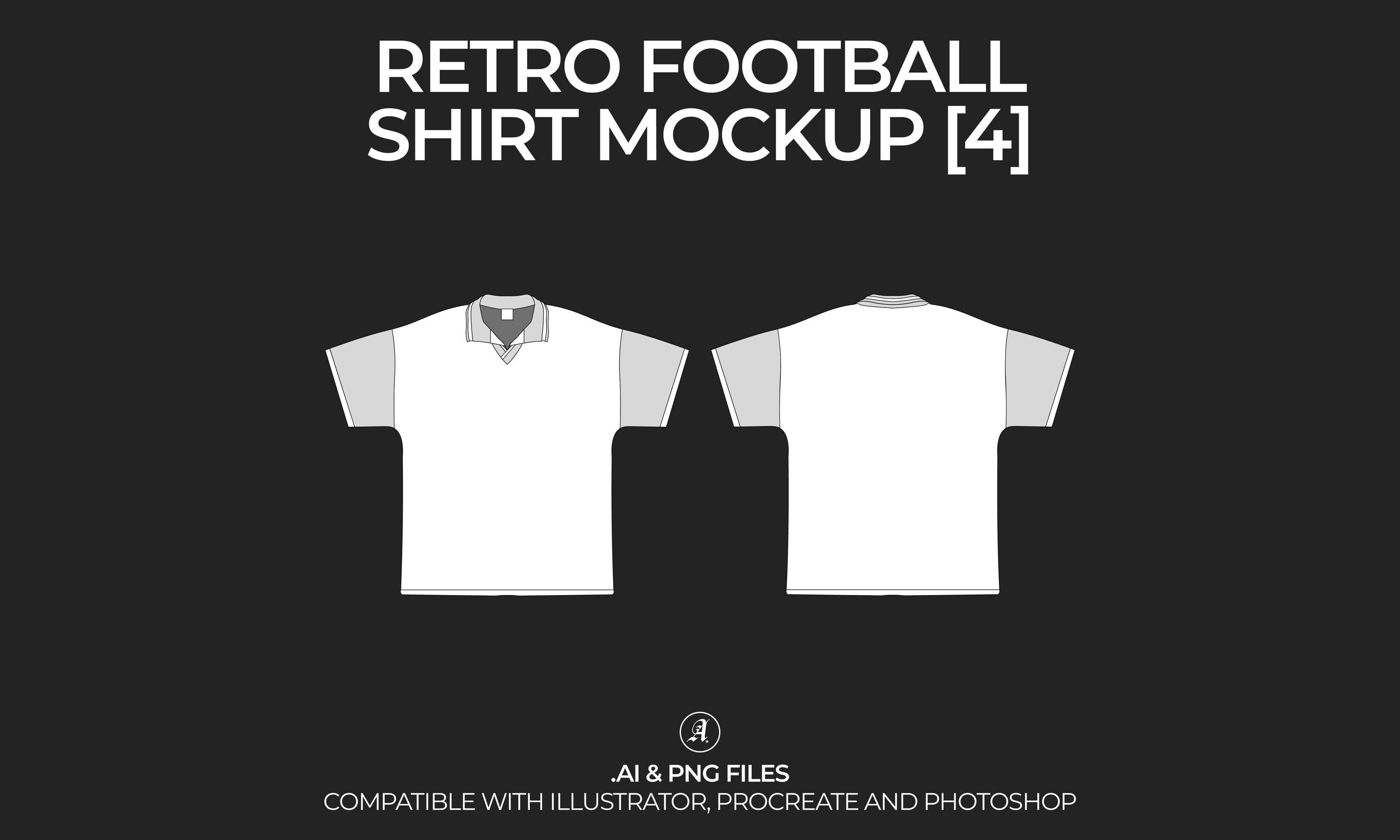 Retro Football Shirt Vector Mockup: Streetwear Tech Pack (digital File ...