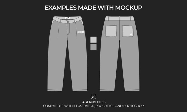 Straight Leg Trouser Vector Mockup: Fashion Tech Pack (digital File) - Etsy