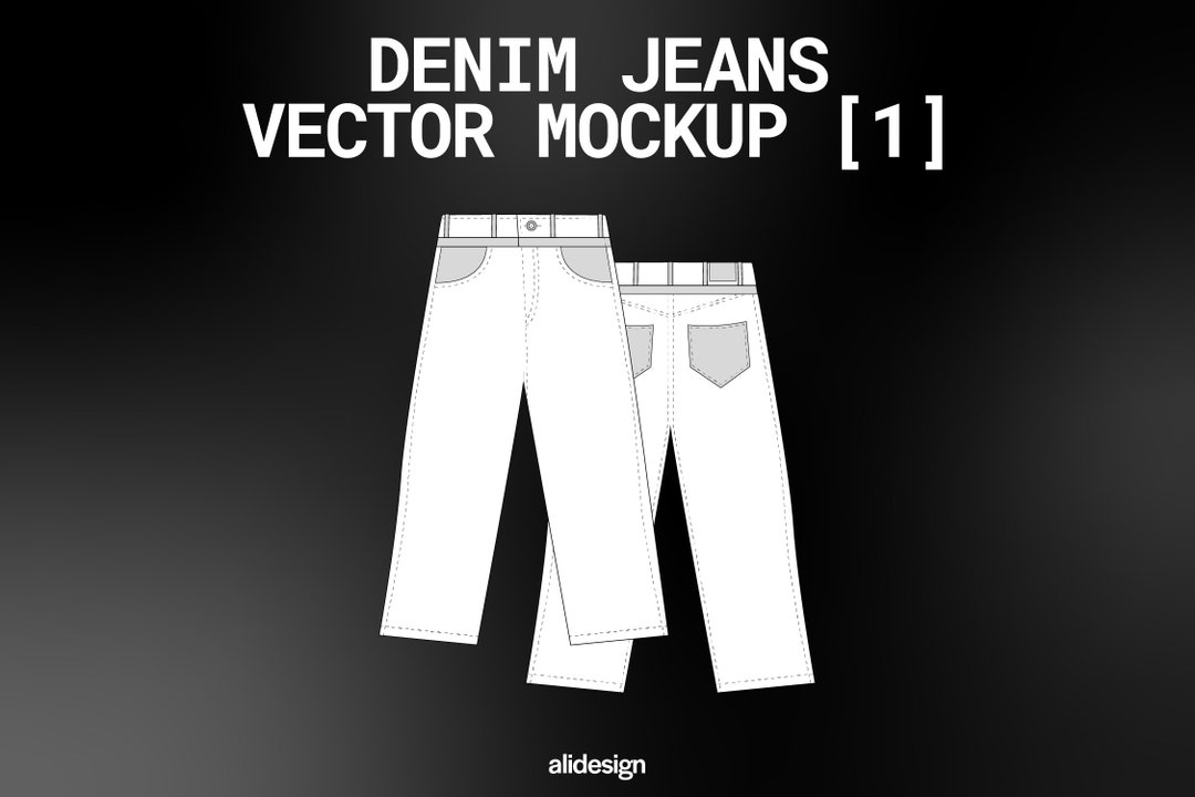 Streetwear Denim Jeans Vector Mockup Streetwear and Fashion Tech Pack ...