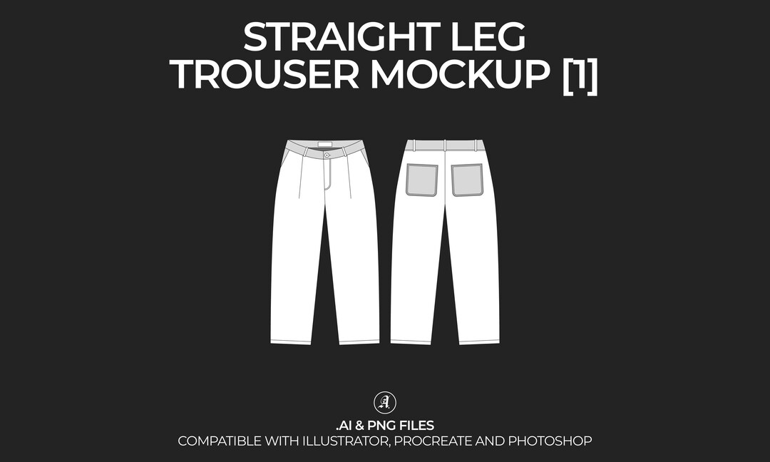 Straight Leg Trouser Vector Mockup: Fashion Tech Pack (digital File) - Etsy