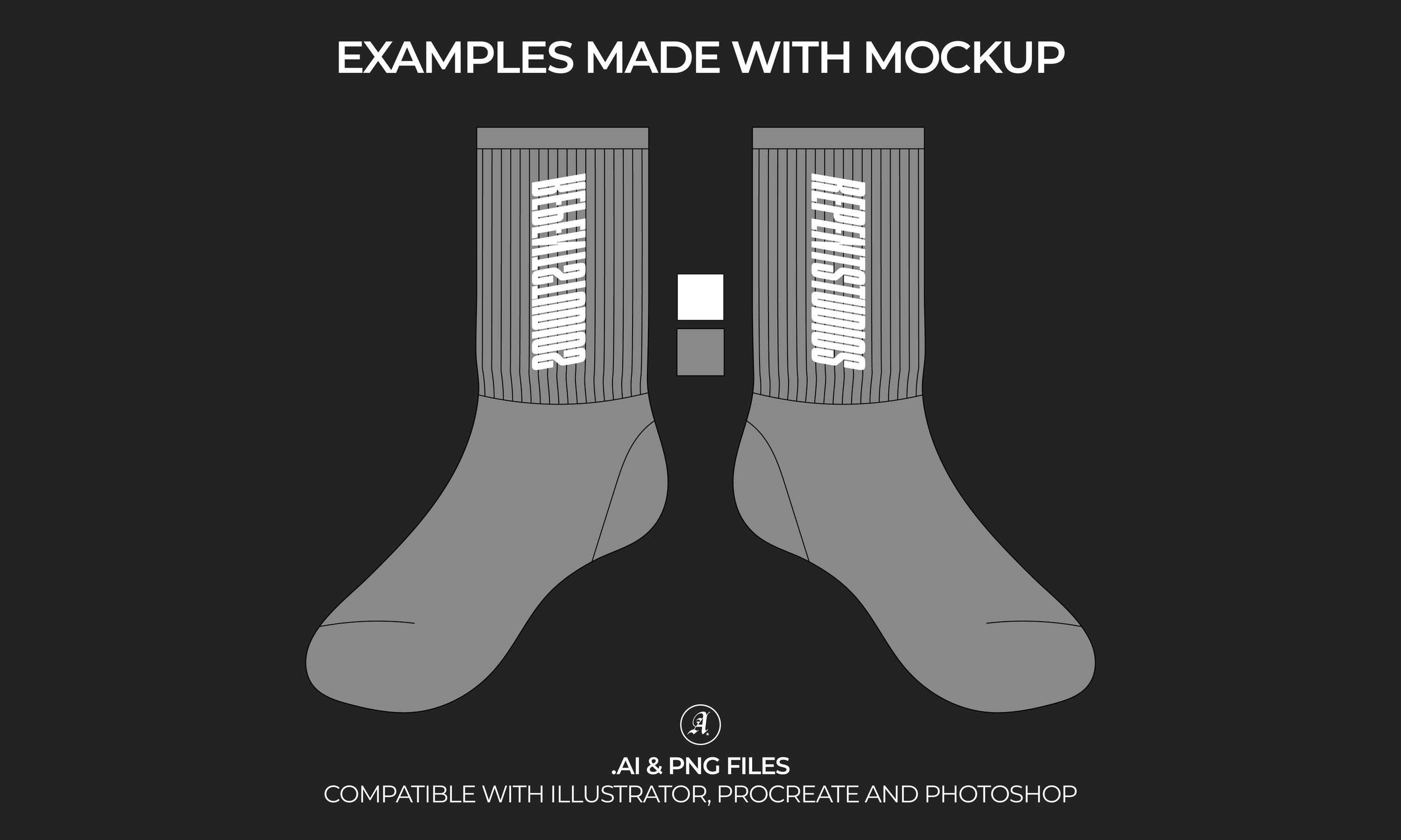 Streetwear Socks Ribbed Vector Mockup Streetwear and Fashion Tech Pack ...