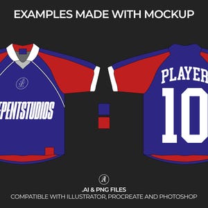 Retro Football Soccer Jersey V2 Vector Mockup Streetwear and Fashion ...