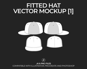 Fitted Cap Hat Vector Mockup Template - Etsy