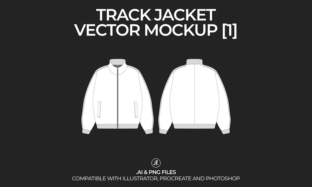 Track Jacket Vector Mockup Streetwear and Fashion Tech Pack Illustrator ...
