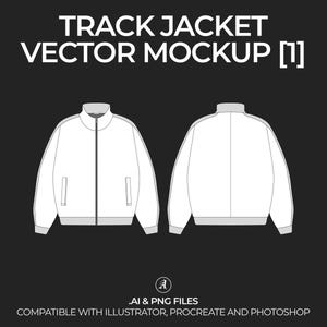 Track Jacket Vector Mockup Streetwear and Fashion Tech Pack Illustrator ...