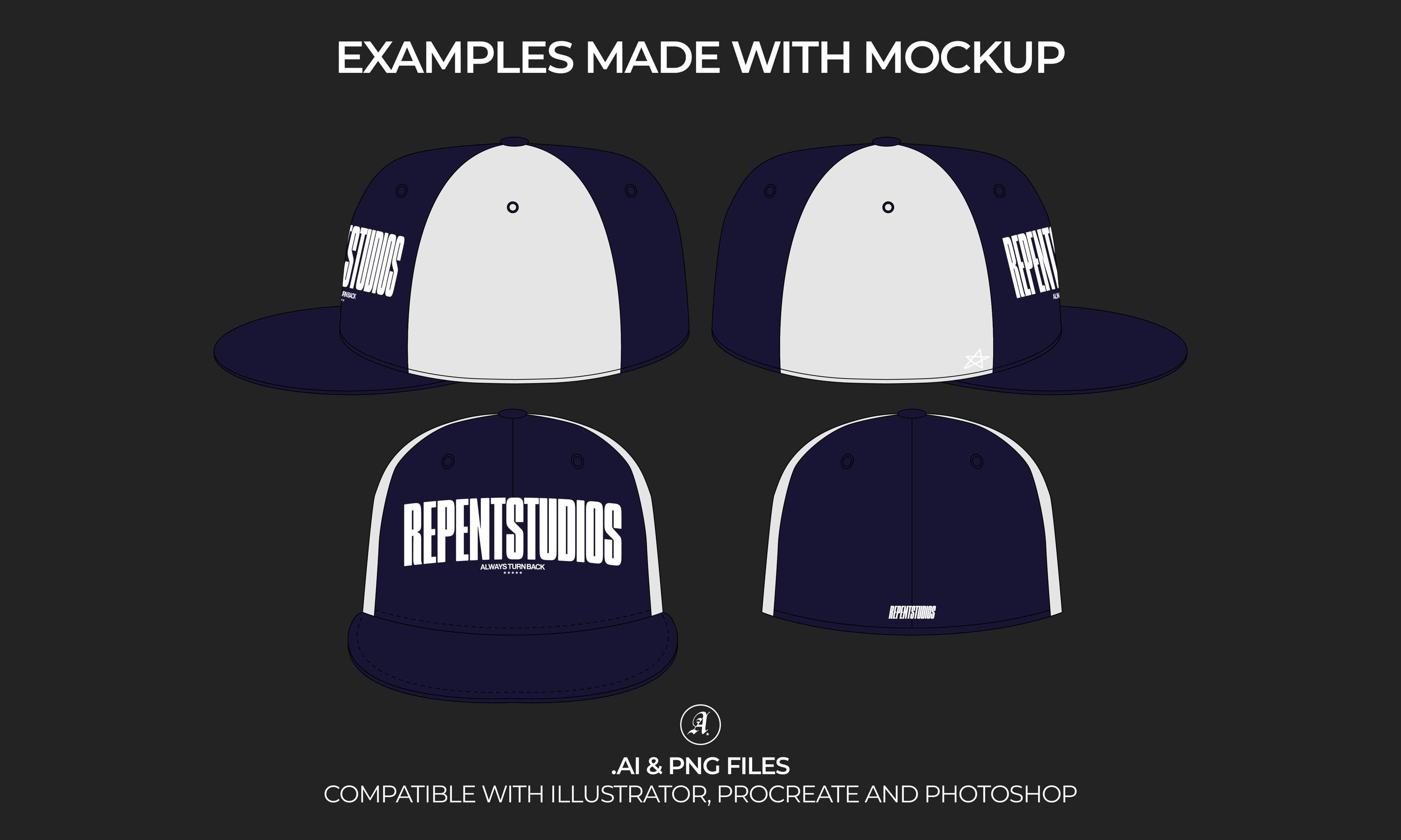 Fitted Hat Vector Mockup: Streetwear Fashion Tech Pack (digital File) - Etsy