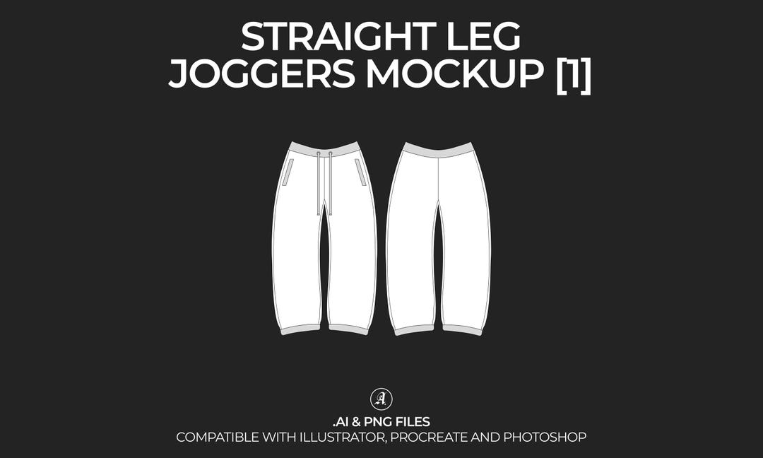 Straight Leg Joggers Vector Mockup: Fashion Tech Pack (digital File) - Etsy