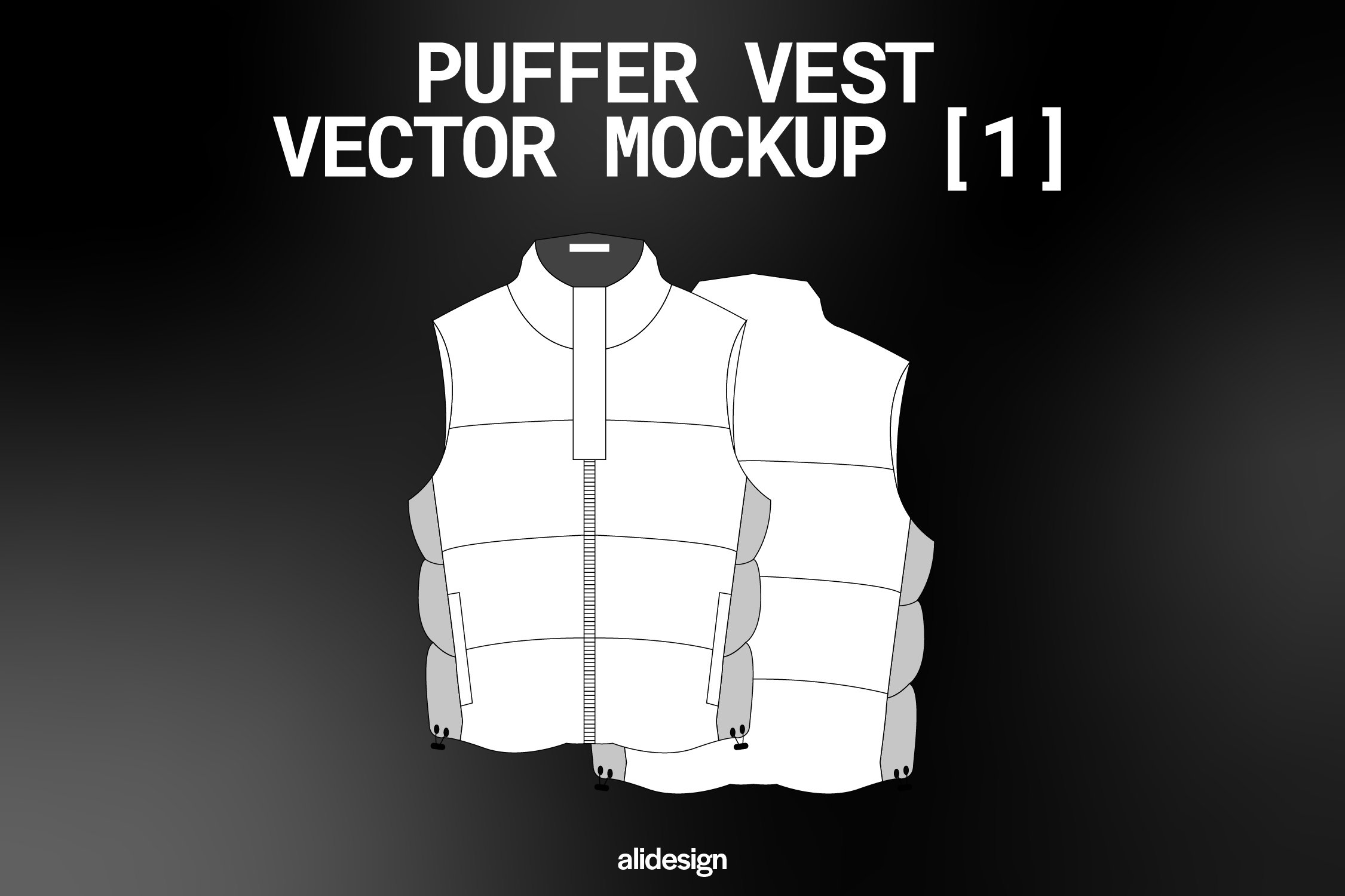 Puffer Vest Body Warmer Gilet Vector Mockup Streetwear and Fashion Tech ...