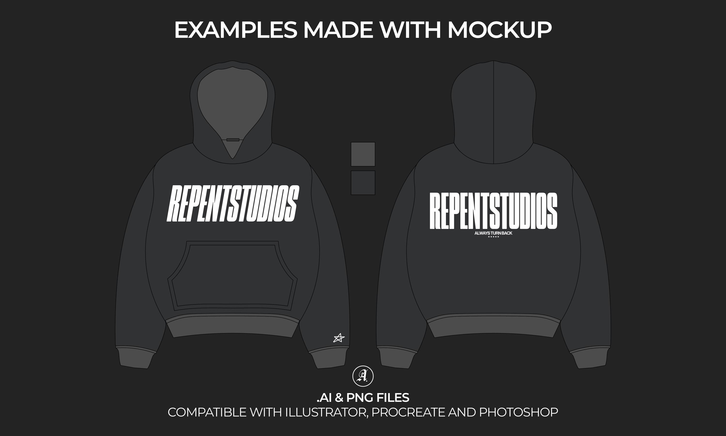 Oversized Cropped Hoodie Vector Mockup: Fashion Tech Pack (digital File ...