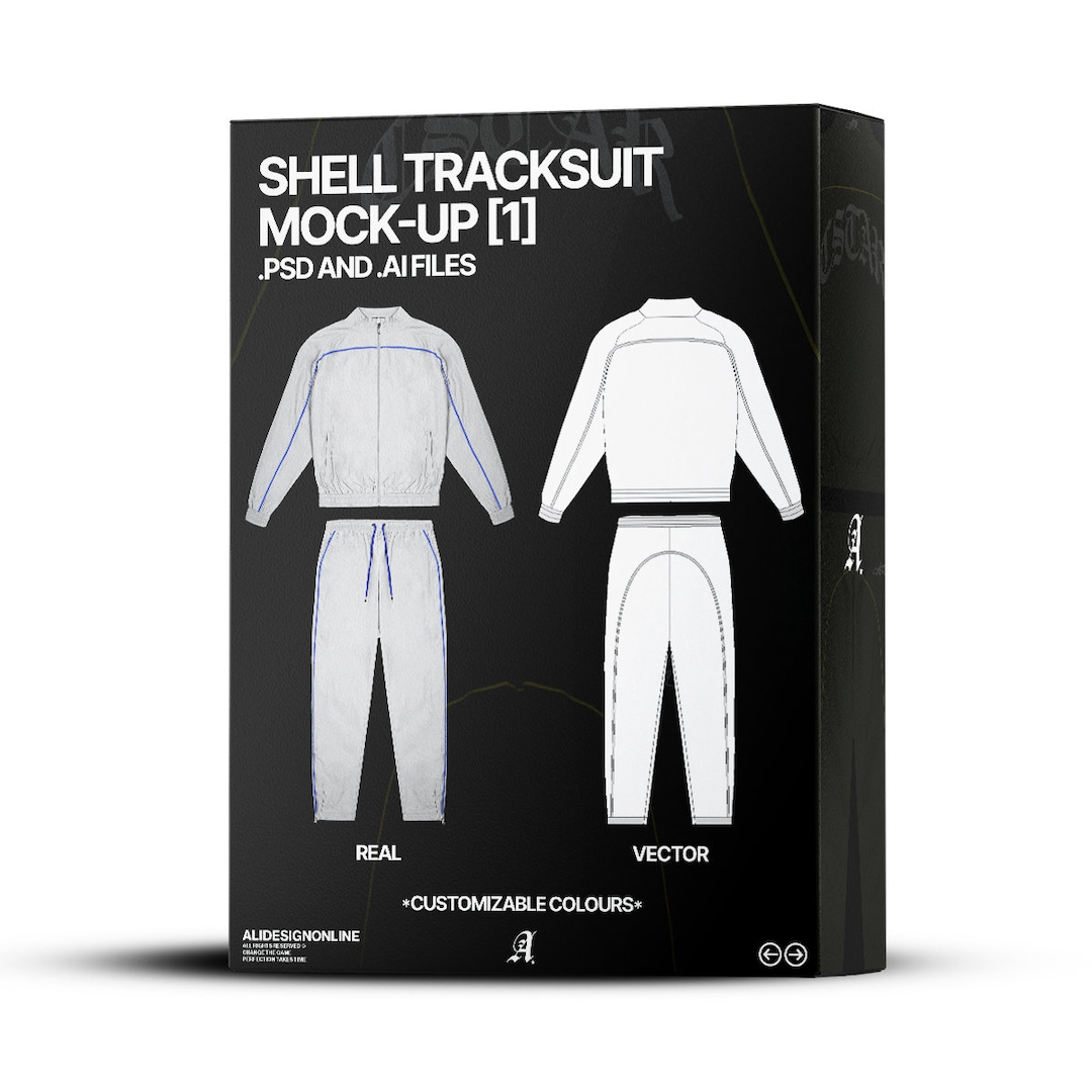 Realistic Shell Tracksuit Mockup for Illustrator and Photoshop ...
