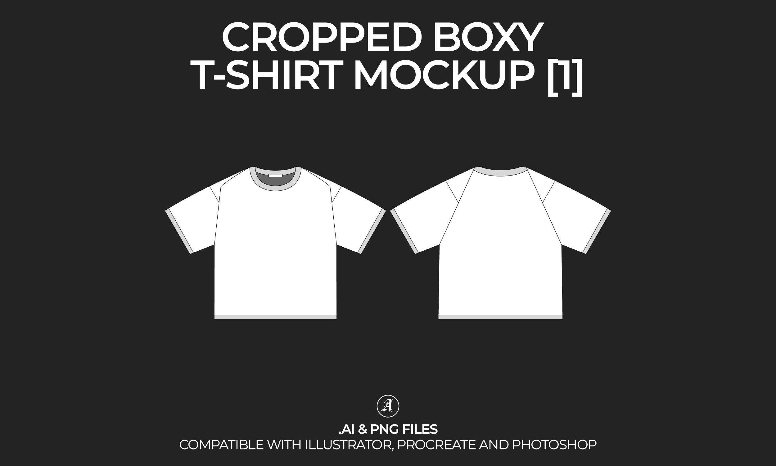 Cropped Boxy T-shirt Vector Mockup: Fashion Tech Pack (digital File) - Etsy