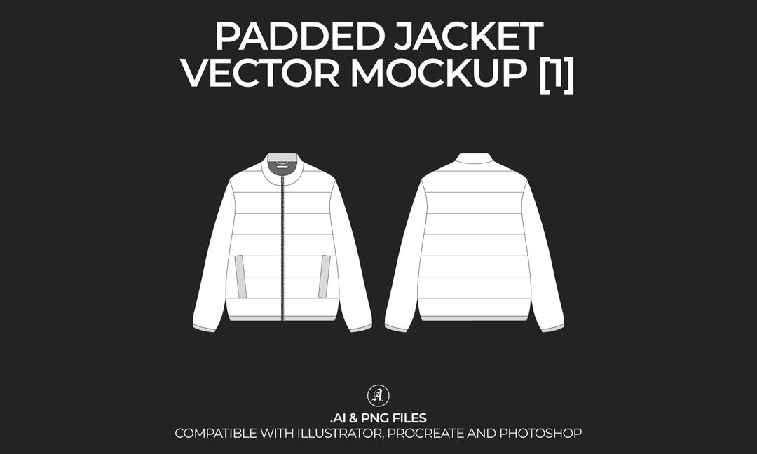 Padded Jacket Vector Mockup: Fashion Tech Pack (digital File) - Etsy