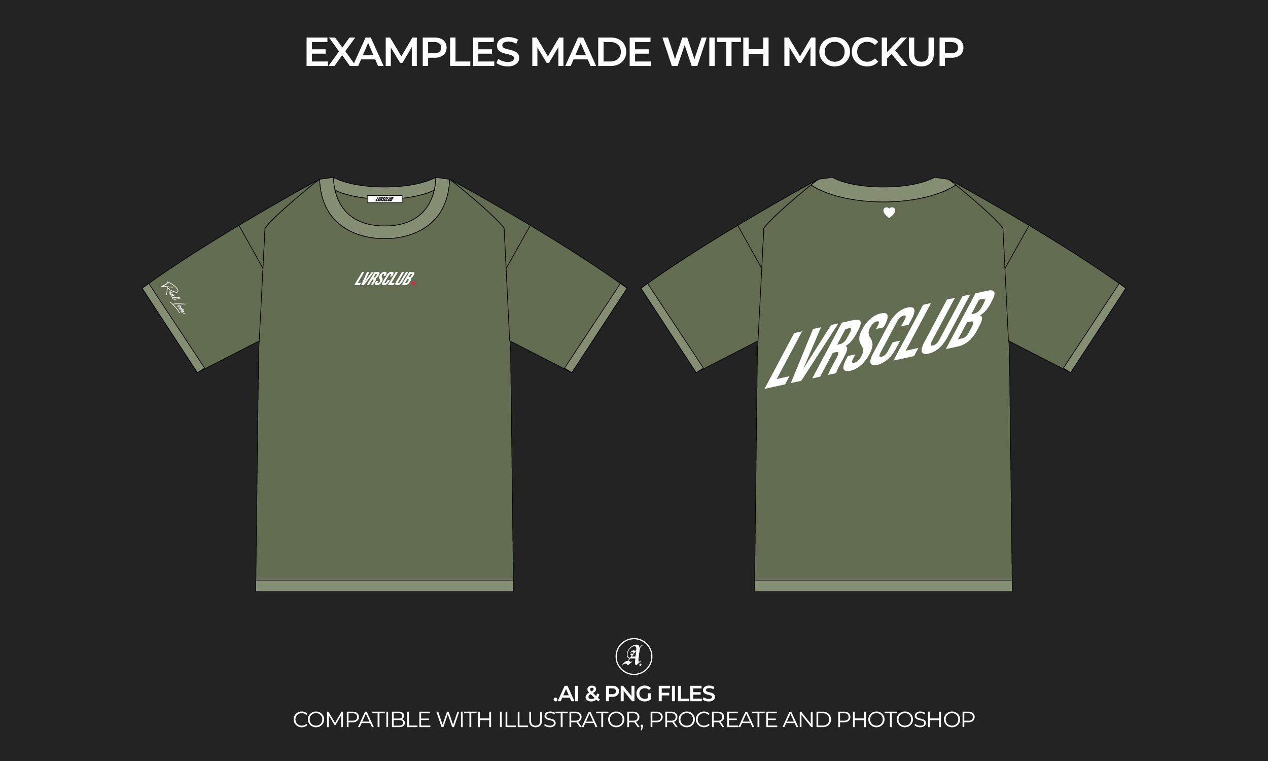 Regular Fit T-shirt Vector Mockup Streetwear and Fashion Tech Pack ...