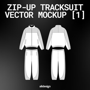 Streetwear Flared Tracksuit Vector Mockup Streetwear and Fashion Tech ...