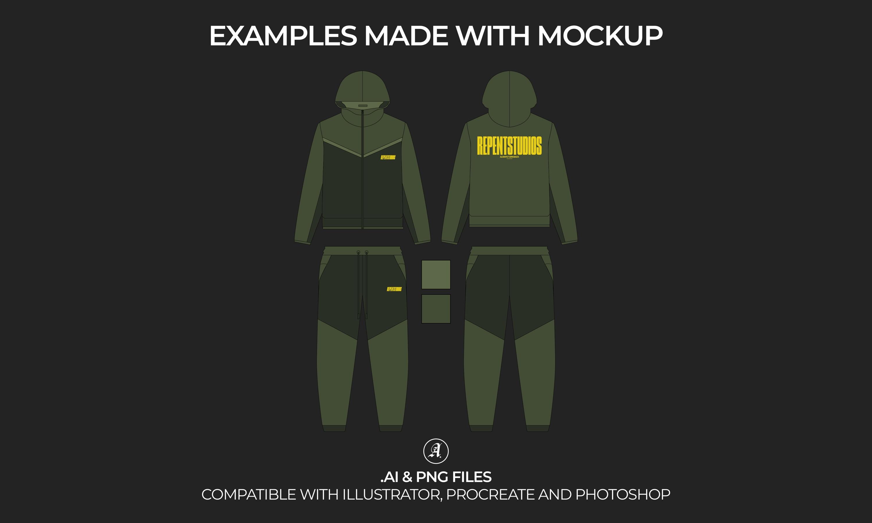 Nike Tech Style Tracksuit Vector Mockup and Fashion Tech Pack ...