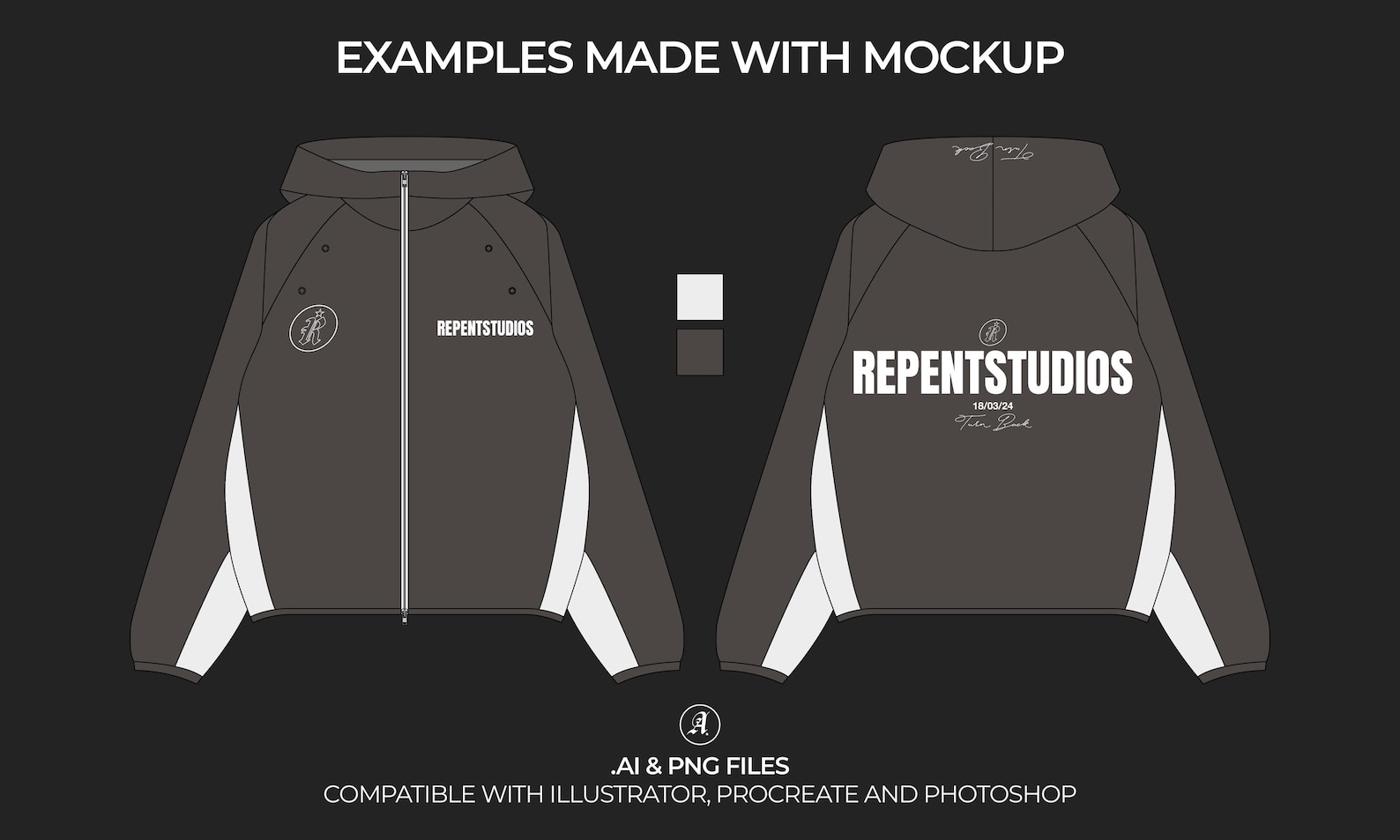 Windbreaker Jacket V2 Vector Mockup Streetwear and Fashion Tech Pack ...