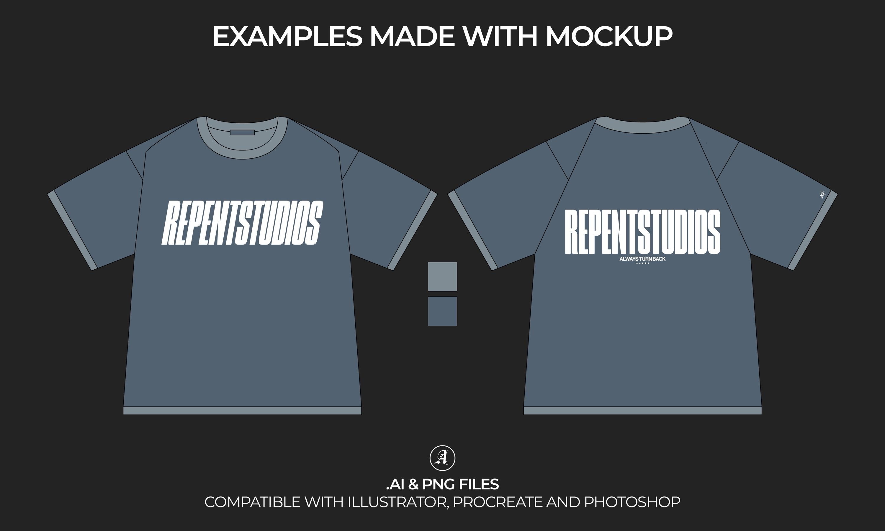 Boxy T-shirt Vector Mockup: Streetwear Fashion Tech Pack (digital File ...