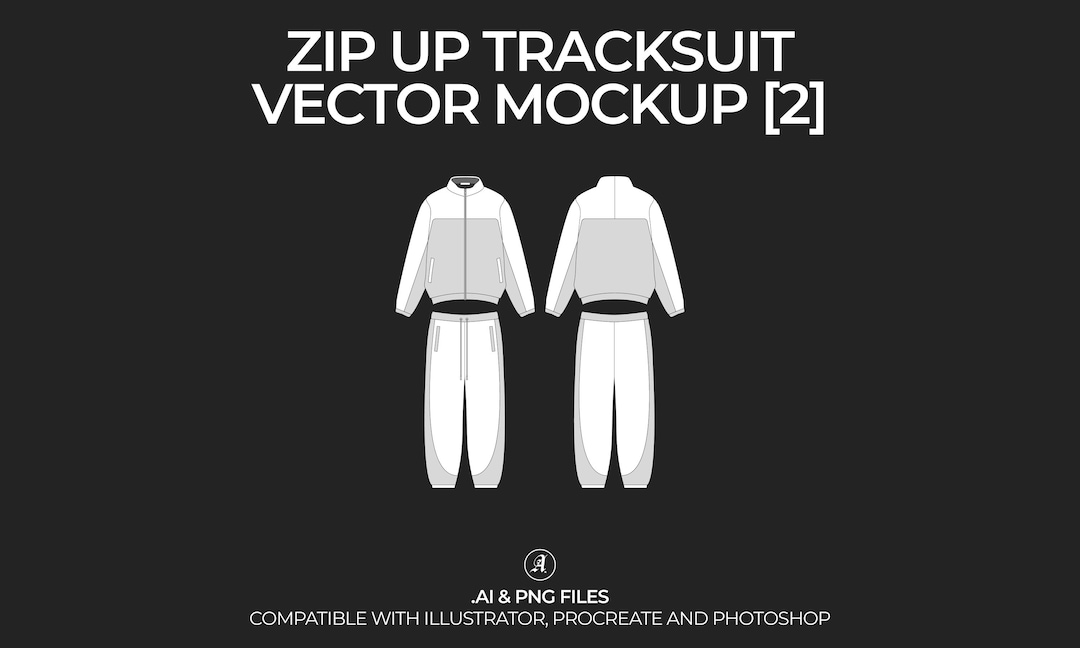 Zip-up Tracksuit Vector Mockup: Streetwear Tech Pack (digital File) - Etsy