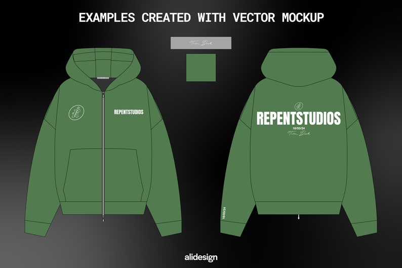 Streetwear Zip up Hoodie Vector Mockup V2 Streetwear and Fashion Tech ...