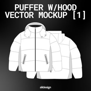 Streetwear Hooded Puffer Jacket Vector Mockup Streetwear and Fashion ...