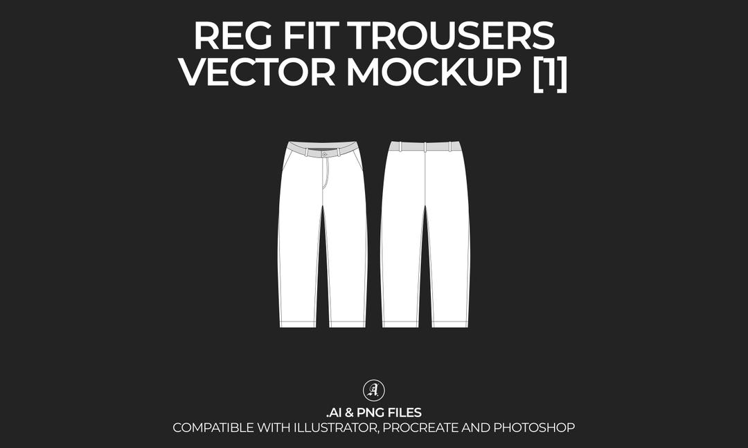 Regular Fit Trouser Pants Vector Mockup Streetwear and Fashion Tech ...