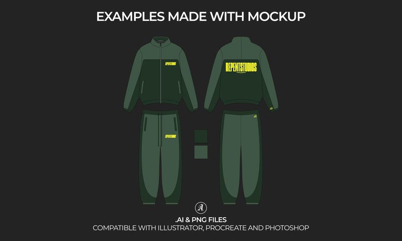 Zip-up Tracksuit Vector Mockup: Streetwear Tech Pack (digital File) - Etsy