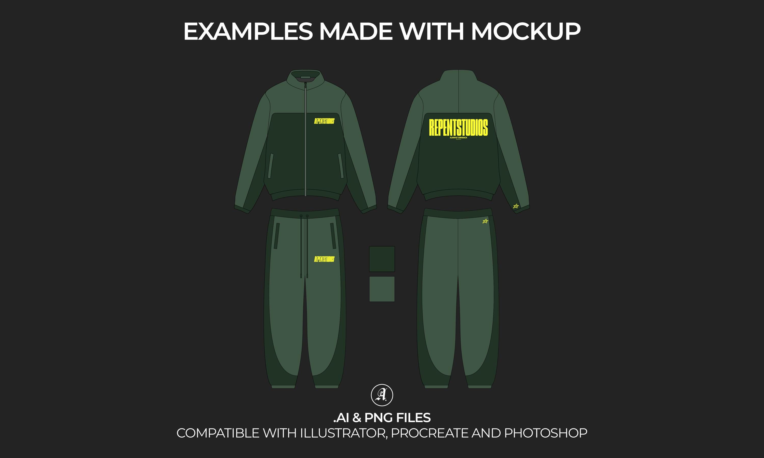 Zip-up Tracksuit Vector Mockup: Streetwear Tech Pack (digital File) - Etsy