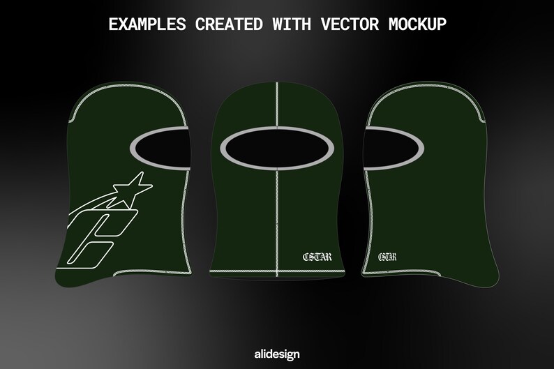 Streetwear Balaclava Vector Mockup Streetwear and Fashion Tech Pack ...