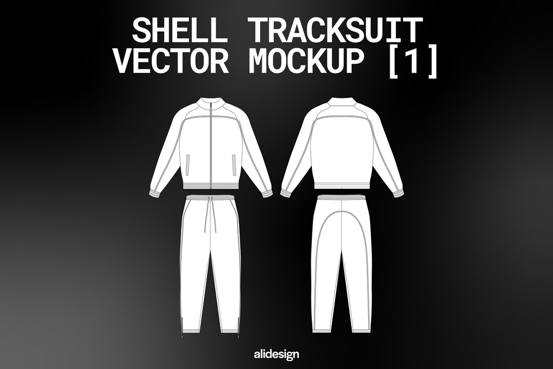 Buy Streetwear Zip-up Shell Tracksuit Vector Mockup Streetwear Fashion ...