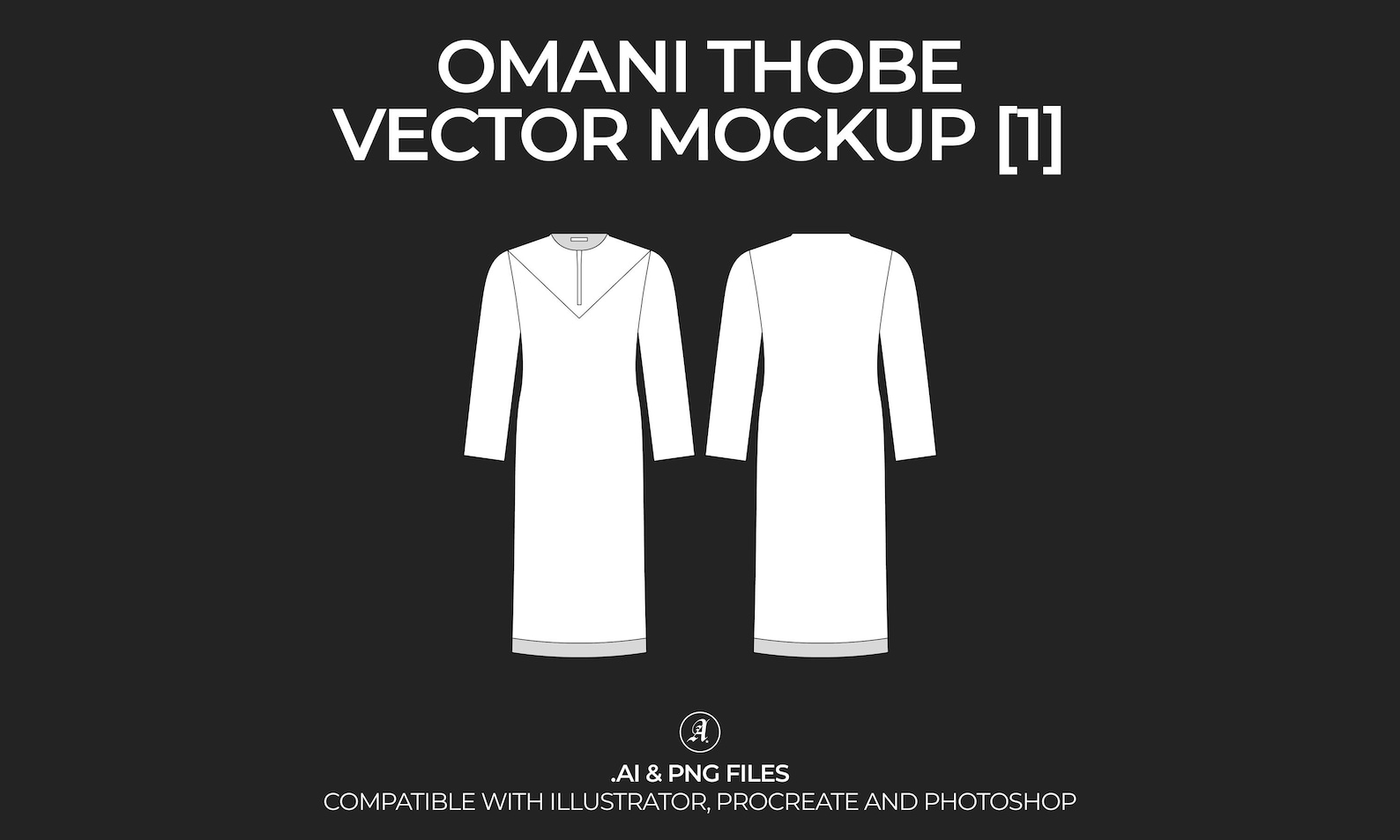 Omani Thobe Vector Mockup: Fashion Tech Pack (digital File) - Etsy