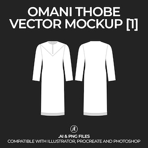 Omani Thobe Vector Mockup: Fashion Tech Pack (digital File) - Etsy