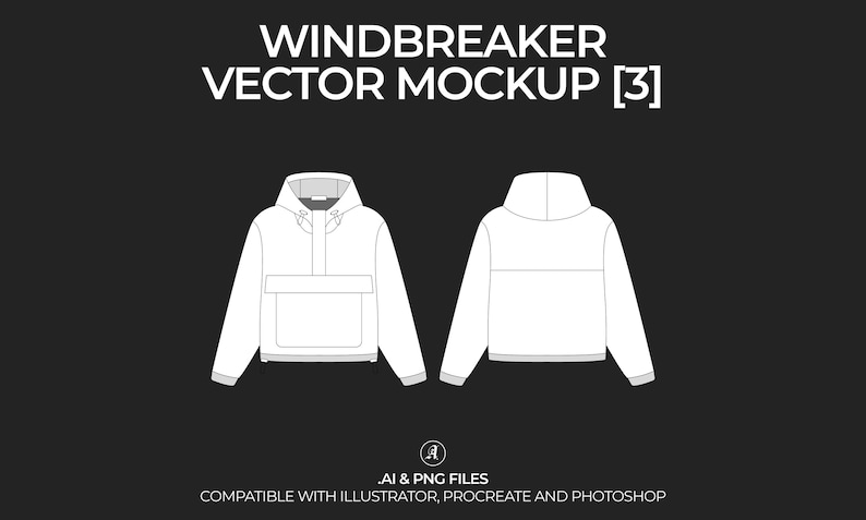 Windbreaker Jacket Vector V3 Mockup Streetwear and Fashion Tech Pack ...