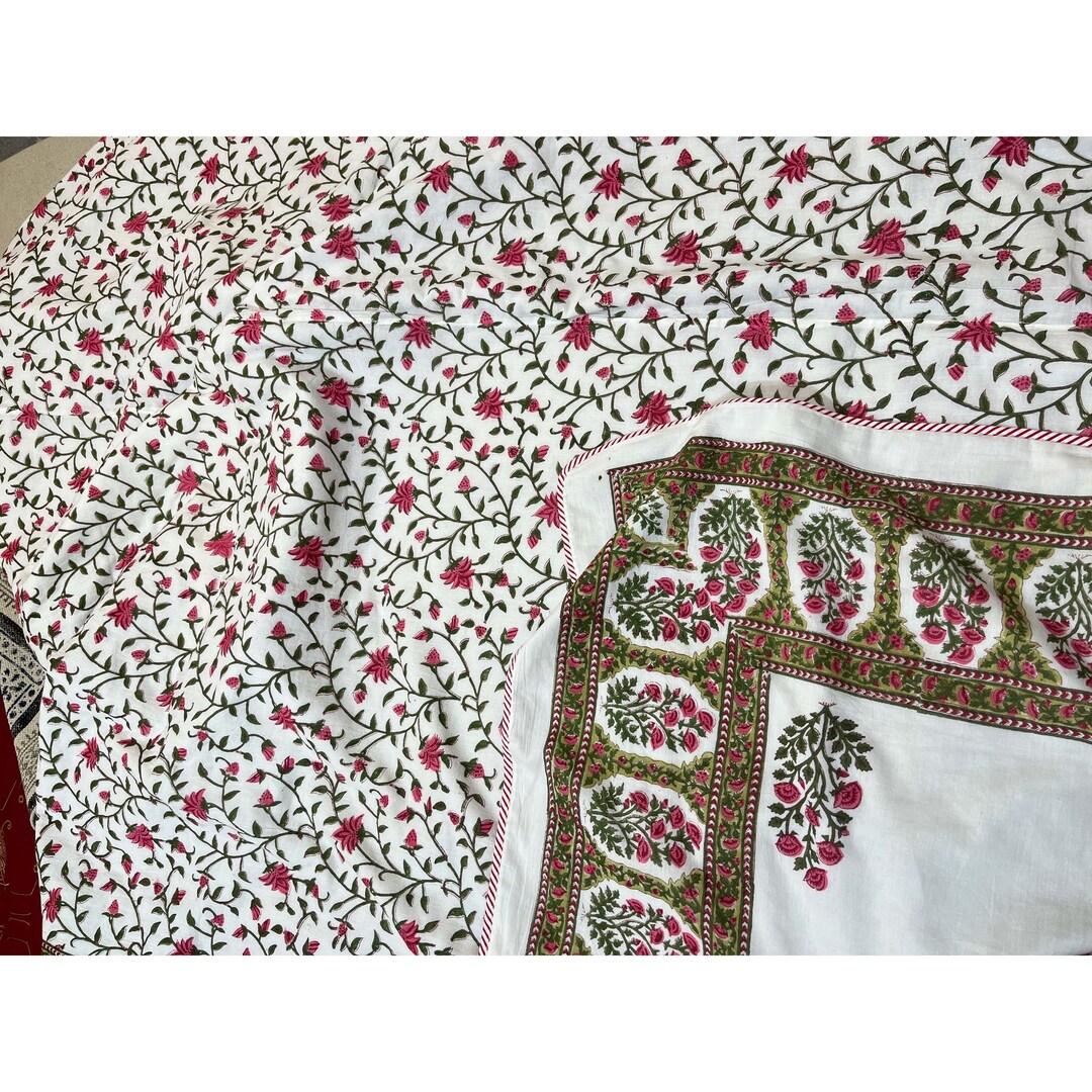 Indian Paisley Reversible Cotton Printed Dohar Hand Block Dohar for ...